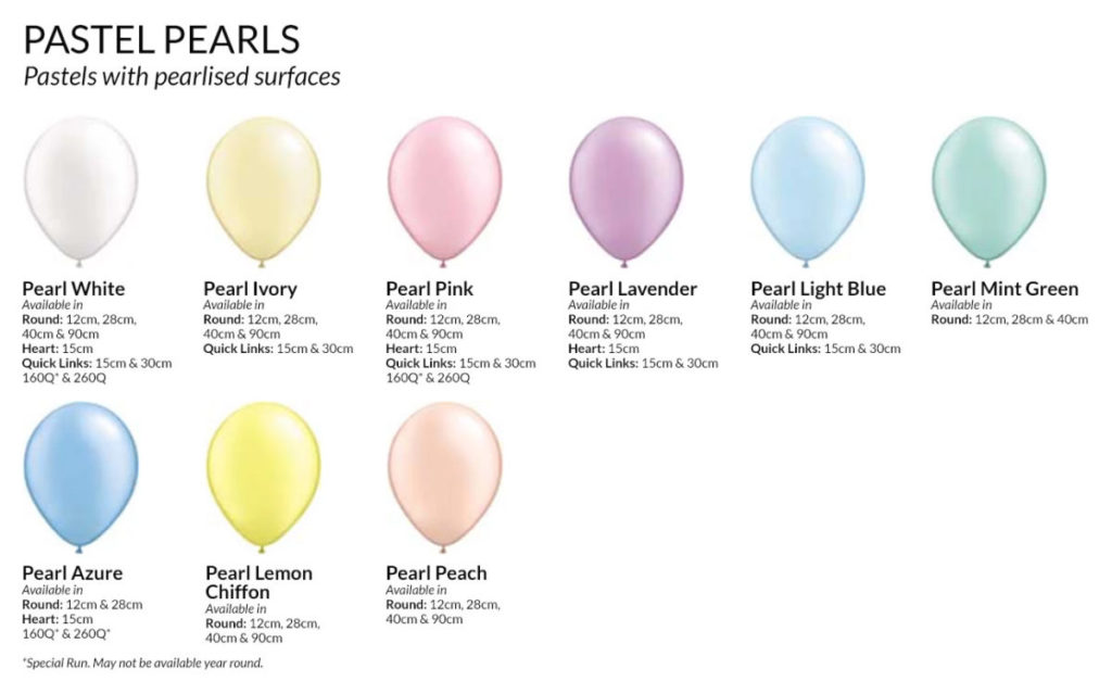Qualatex Balloons Colour Chart | Soda Pop Balloons | Geelong, VIC