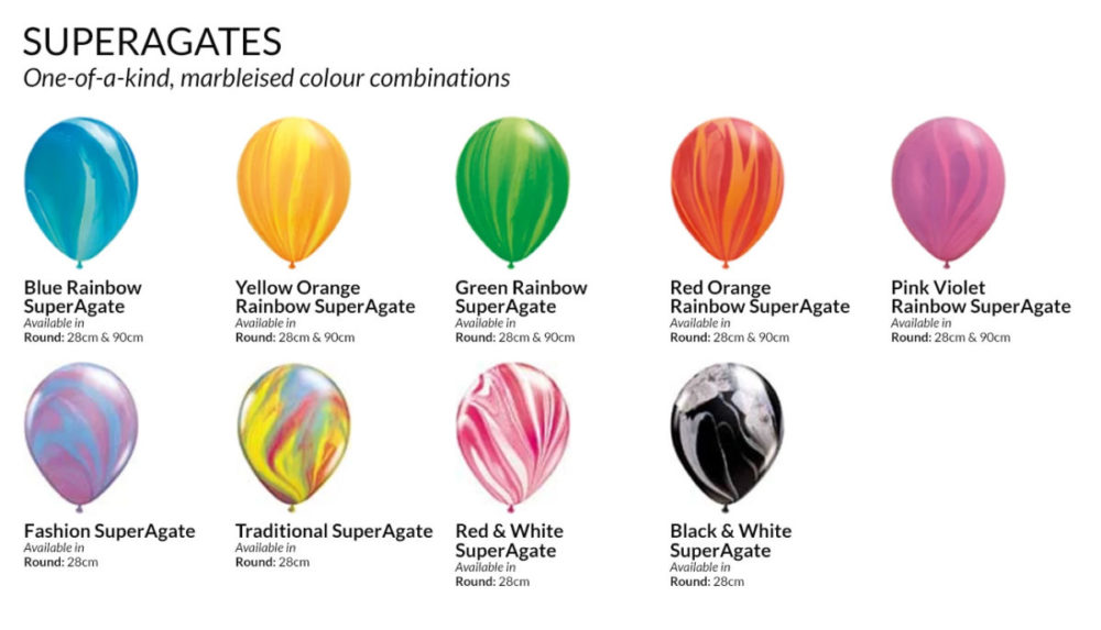 Qualatex Balloons Colour Chart | Soda Pop Balloons | Geelong, VIC